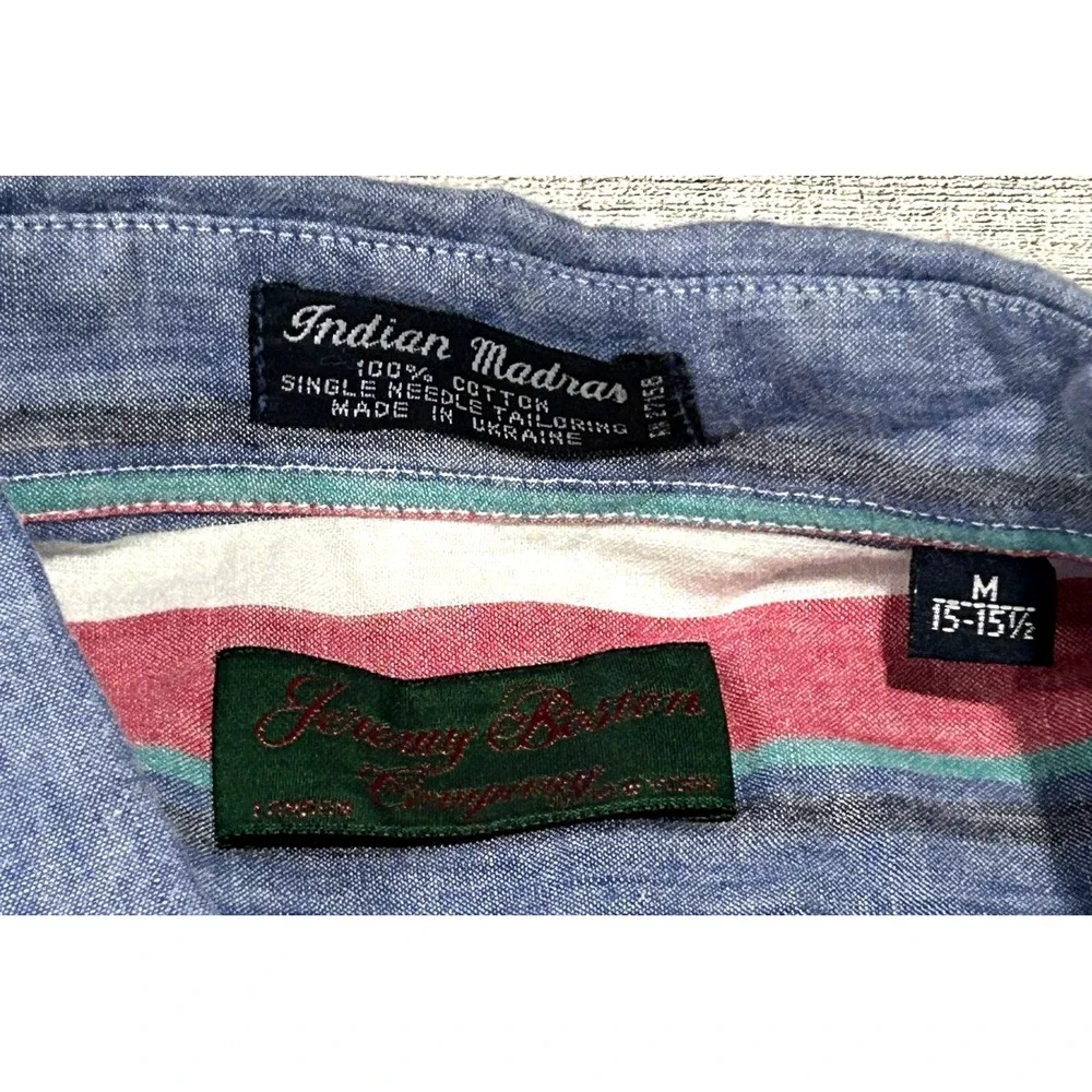 Shirts | Jeremy Boston Co Shirt Mens Medium Blue Red Striped Indian ...